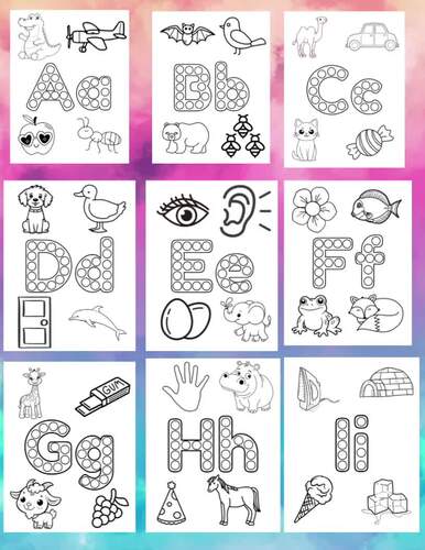 Preschool Dot Marker Alphabet A-Z ABC Dauber Pages Capital & Lowercase ...