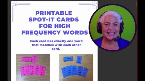 Spot the Match (Spot it) for High Frequency Words Fry 1-100 - Virtual