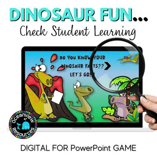 PowerPoint Game for Assessing Learning on Dinosaurs by Oceanview Resources