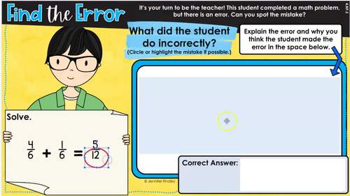 4th Grade Error Analysis Math Tasks w/ Google Slides™ Digital Math ...