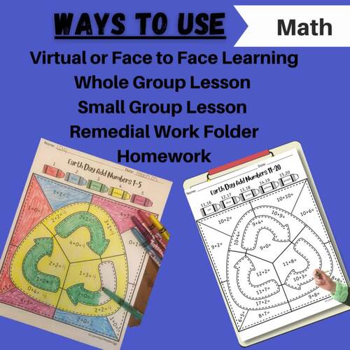 Earth Day Color By Number Math Worksheets by YourTeachingDoc | TPT