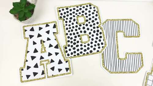{Dollar Deal} Varsity Letters & Numbers - Scandi Doodle for Bulletin Board