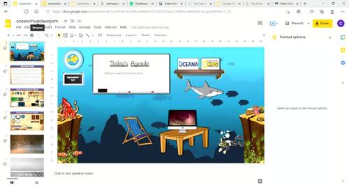 Ocean Themed Animated Virtual Google Classroom by The Resource Emporium