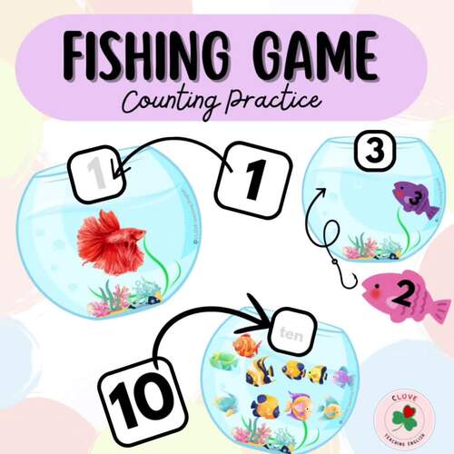 Fishing Game - Counting numbers by cLOVE teaching English | TPT