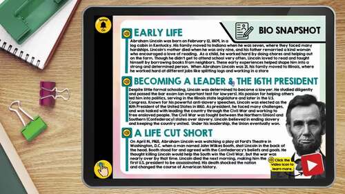 Abraham Lincoln LINKtivity® (Digital Biography Activity | Research ...