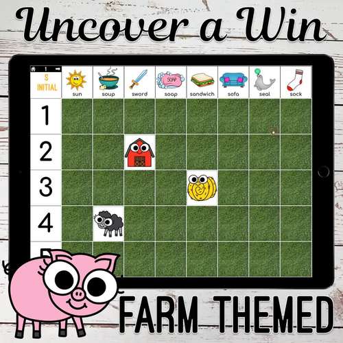 Farm Themed No Print Uncover a Win Articulation and Speech PowerPoint Game