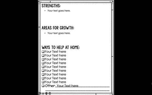 Conference Snapshots - Quarterly Report Card Parent Forms for the Year