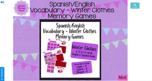 Boom Cards - Spanish & English Audio - Vocabulary Winter Clothes ...