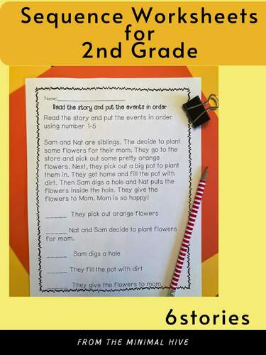 Sequence Events Printable Reading Passage Worksheets for 2nd and 3rd Grade