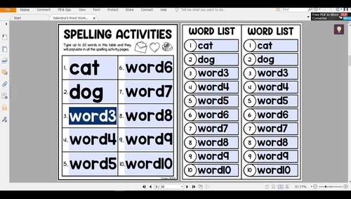 VALENTINE'S SPELLING ACTIVITIES | WORD WORK | Valentines day| EDITABLE ...