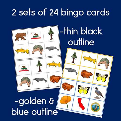 California Symbols Posters and Bingo | Symbols of California Game