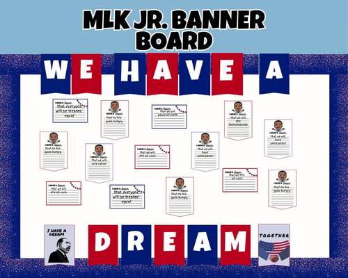 MLK Jr. Bulletin Board Kit - Printable Classroom Door Decor for MLK Day