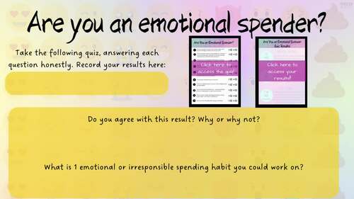 Emotional Spending Mini Lesson by Inverted Educator | TPT