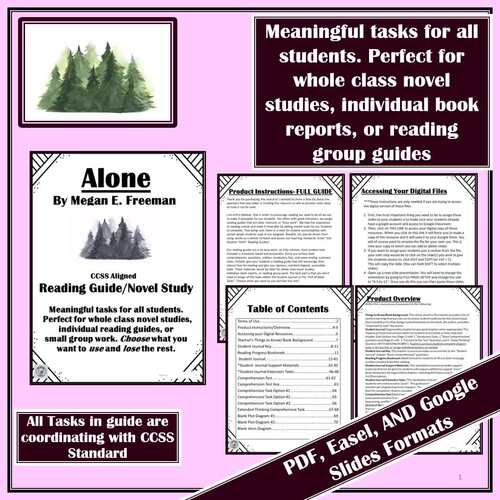 Alone | Reading Guide | Book / Literature Novel Study |FULL | Megan. E ...