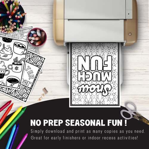 January Coloring Pages | Winter Mindful Coloring Activities | Early ...