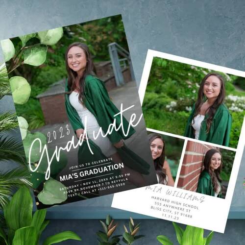 Editable Green Senior Graduation Invitation for any age grade, Grad ...