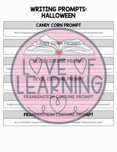 Directed Drawing | 24 Creative Writing Prompts | Halloween | TPT