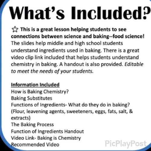 Chemistry with Food Science Lesson | No Prep | FACS FCS | TPT