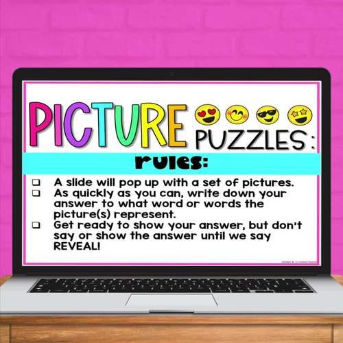 Morning Meeting Digital Games - Picture Puzzles - Digital Fun Friday Games