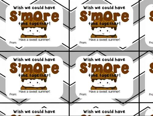 Smores End of Year (EOY) Gift Tag- Wish we could have s'more time together!
