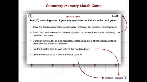 Geometry: Memory Match Game - PC Gr. 6-8 by CCP Interactive | TPT