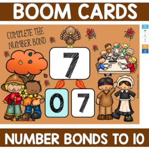 Thanksgiving Boom Cards Number Bond Math Activities | Thanksgiving Math