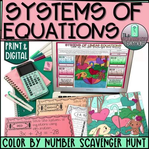 Valentine's Activity for Math 8 - Algebra 1 on Solving Systems of Equations