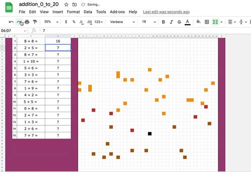 Digital Pixel Art - Addition, Subtraction, and Multiplication | TPT
