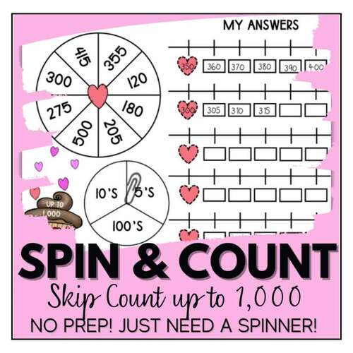 Valentines Day Centers for 2nd grade | February Word Work & Skip Counting