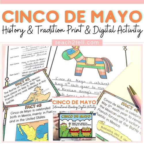 Cinco De Mayo Activities Reading Comprehension Print and Digital Boom Cards