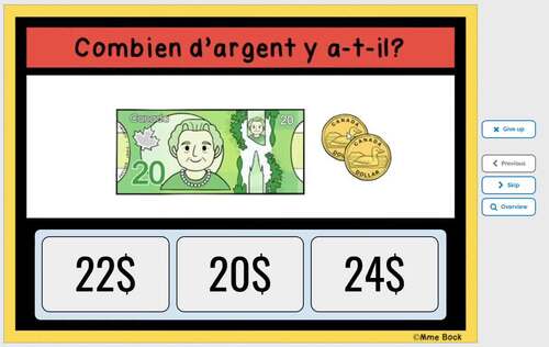 BOOM Cards: Combien d' argent y a-t-il? (billets et monnaie) by Mme Bock