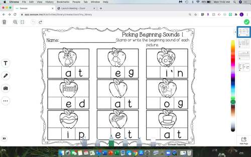 Distance Learning with Seesaw: Back to School Print and Go! {NO PREP}