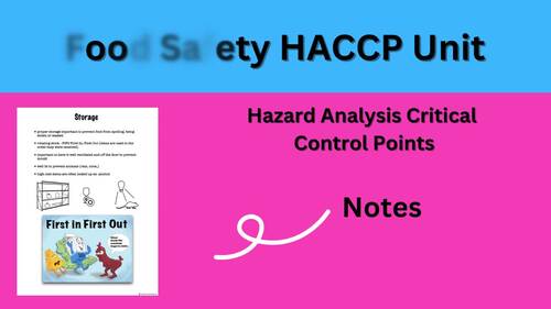 Kitchen & Food Safety HACCP | Notes | Worksheets | Activities FCS FACS ...