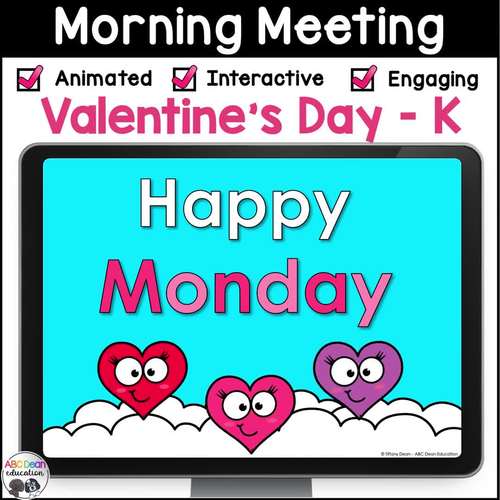 DIGITAL Morning Meeting - VALENTINES DAY - February Kindergarten Circle ...