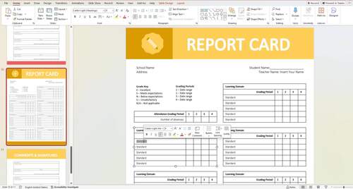 Report Card Templates Editable (A) by The Lost Teacher | TPT