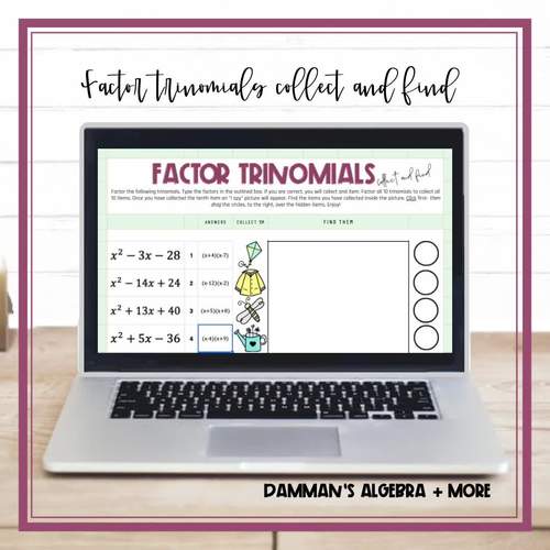 Factor trinomials with leading coefficient of 1 self-checking digital ...