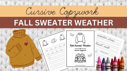 Cursive Copywork | Beginners Cursive Handwriting | Seasons: Fall ...
