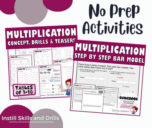 Multiplication Facts of 1 to 10 Fluency Practice & Word Problem ...