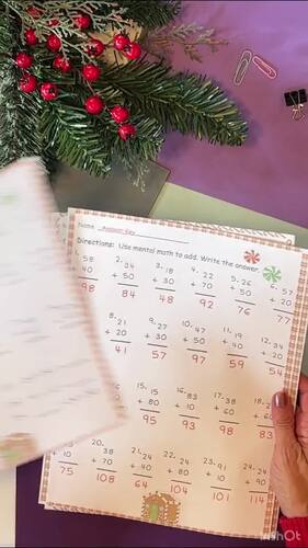 Addition Mental Math Bundle, 2OA.2, Christmas, worksheets, scoot ...