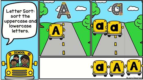 BACK TO SCHOOL Uppercase Lowercase Letter Sort - Digital Distance Learning