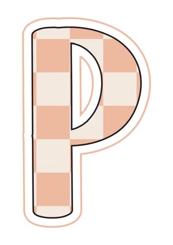 Orange Gingham Alphabet A-Z Uppercase Letters | Classroom Bulletin Board