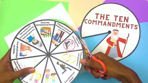 The Ten Commandments, Spinner wheel, Sunday school Craft, Bible Story ...