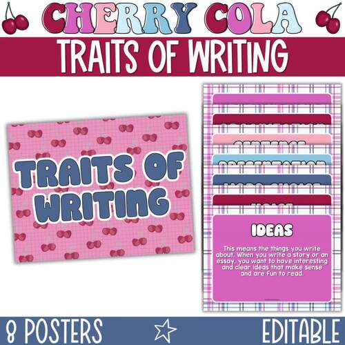 The Traits of Writing Posters, 6+1 Writing Traits, Retro Cherry ...