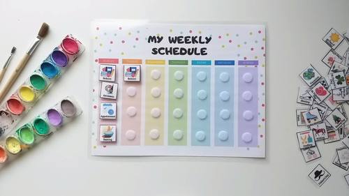 Kids Weekly Planner with daily calendar, Custom Weekly Visual Schedule ...