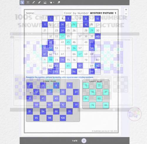 100s Chart Color by Number Code Winter Math Mystery Pictures | TPT