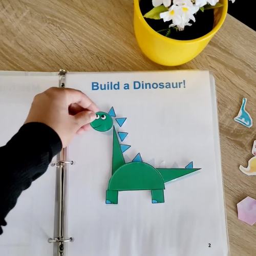 Toddler Busy Book dinosaur activity Binder | Learning binder preschool