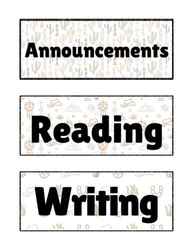 Classroom Subject Schedule Cards - Bulletin Board Display - Daily Schedule