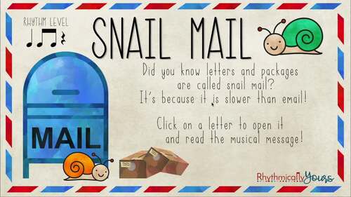 Snail Mail Bundle, Interactive Rhythm Game by RhythmicallyYours | TPT