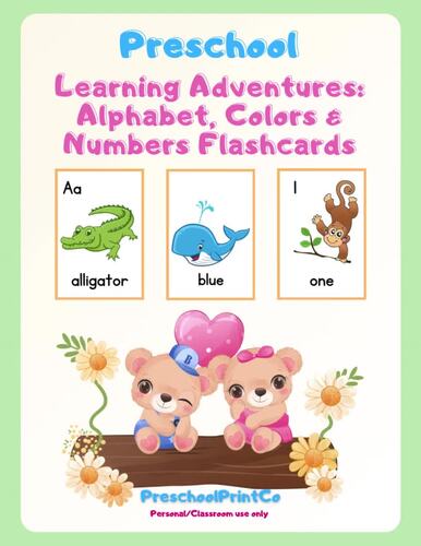 Learning Adventures: Alphabet, Colors & Numbers Flashcards - PreK-1st ...