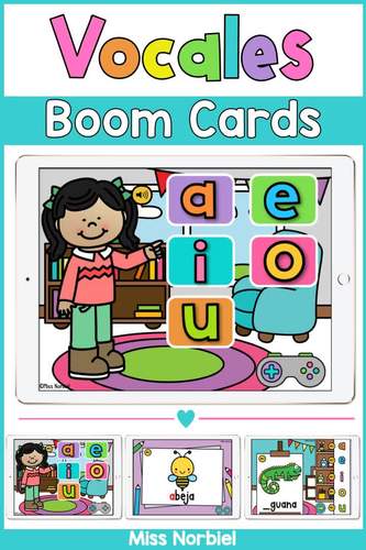Las vocales Boom Cards | Vowels in Spanish | Letras A E I O U by Miss ...